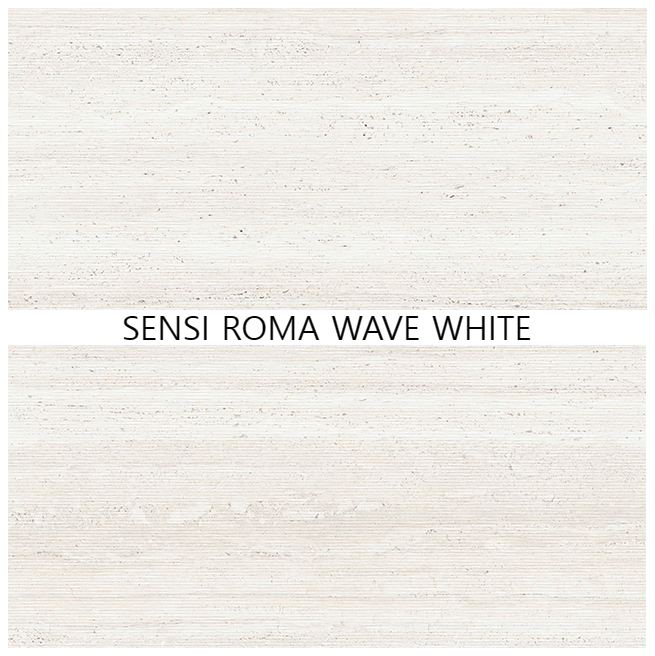[600*1200] SENSI ROMA 센시 로마 WAVE 웨이브 시리즈 WHITE, IVORY 아이보리 트래버틴 디자인의 3D ...