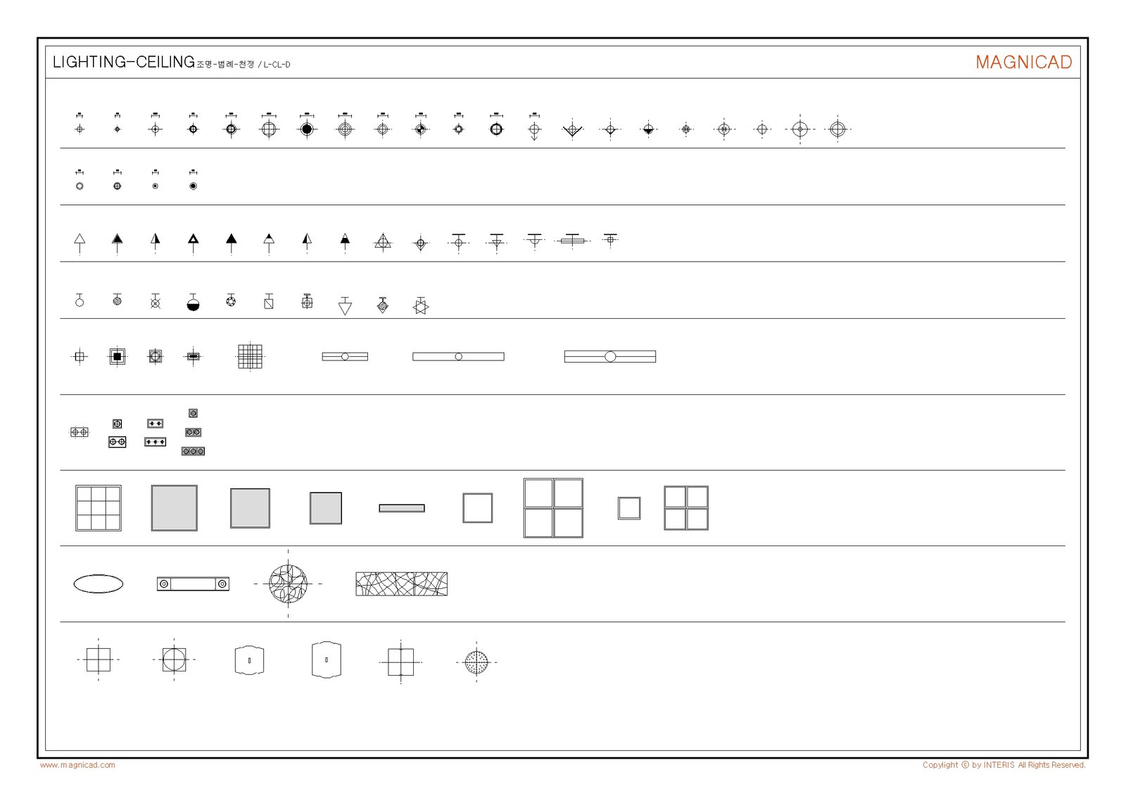 MAGNICAD 조명 범례 모음1 > LIBRARY | MAGNICAD :: Cad Block Free Download